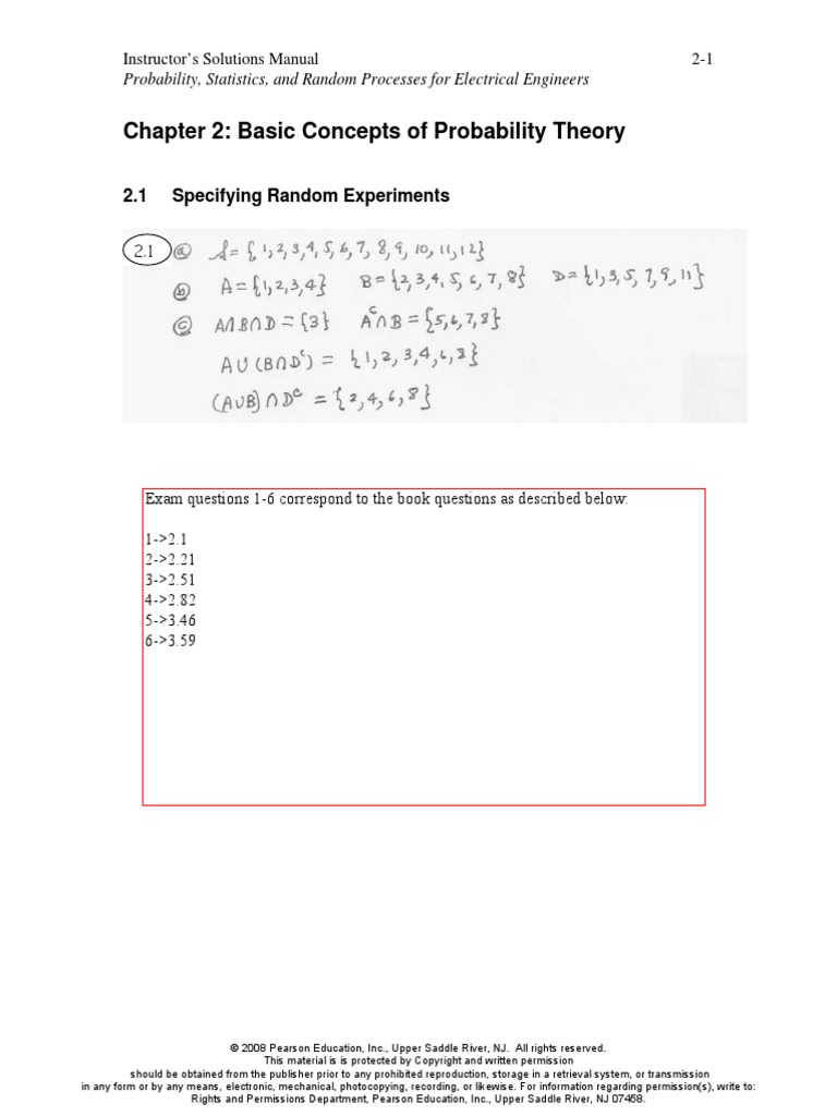 Chapter 2: Basic Concepts of Probability Theory: 2.1 Specifying Random ...