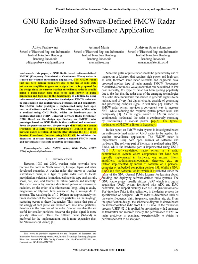 FMCW Radar GNU Radio | PDF | Radar | Radio