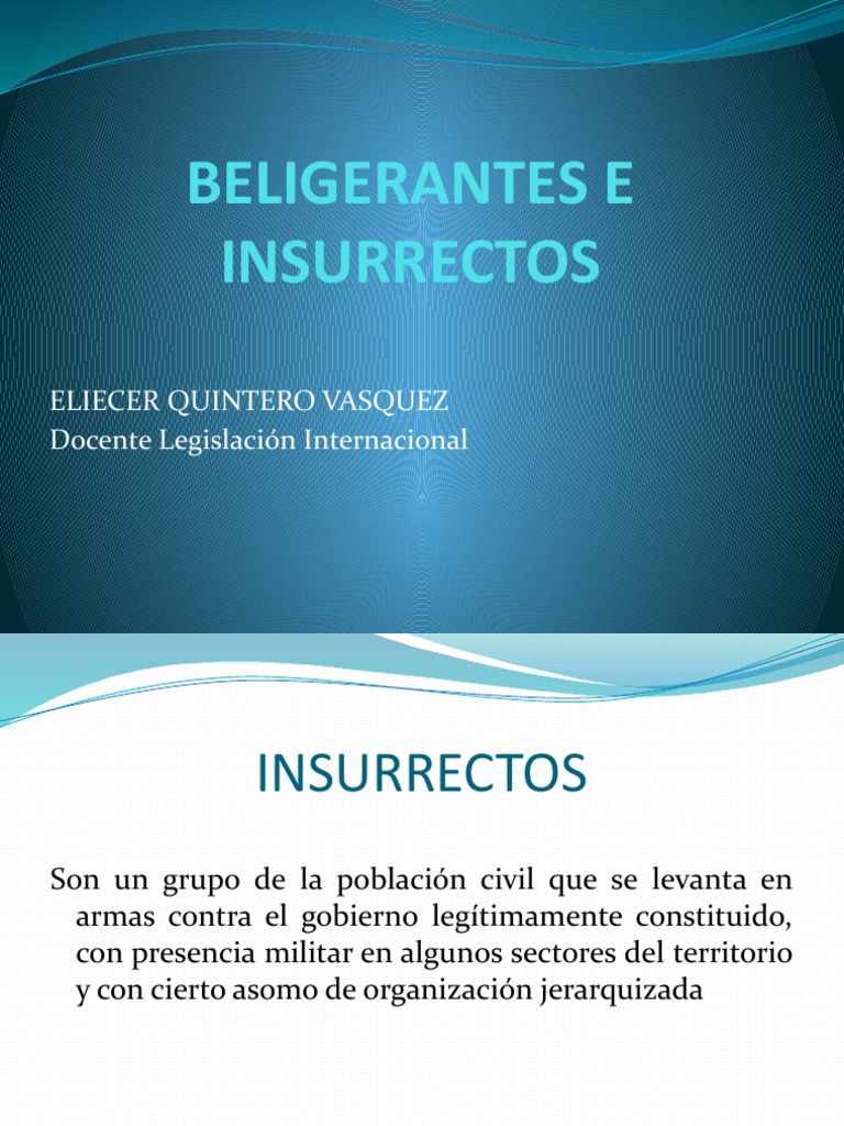 Beligerantes e Insurrectos-1 | PDF | Derecho