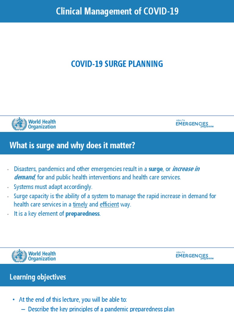 COVID-19 Surge Capacity Planning | PDF | Patient | Emergency Department