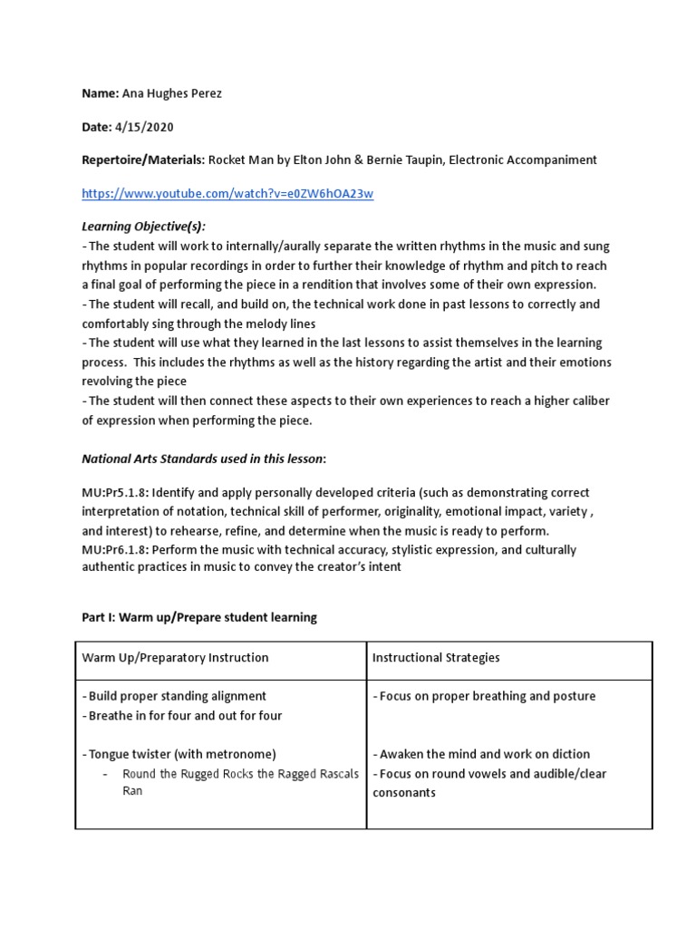 TCM Online Teaching 4 Lesson Plan | PDF | Performing Arts | Musicology