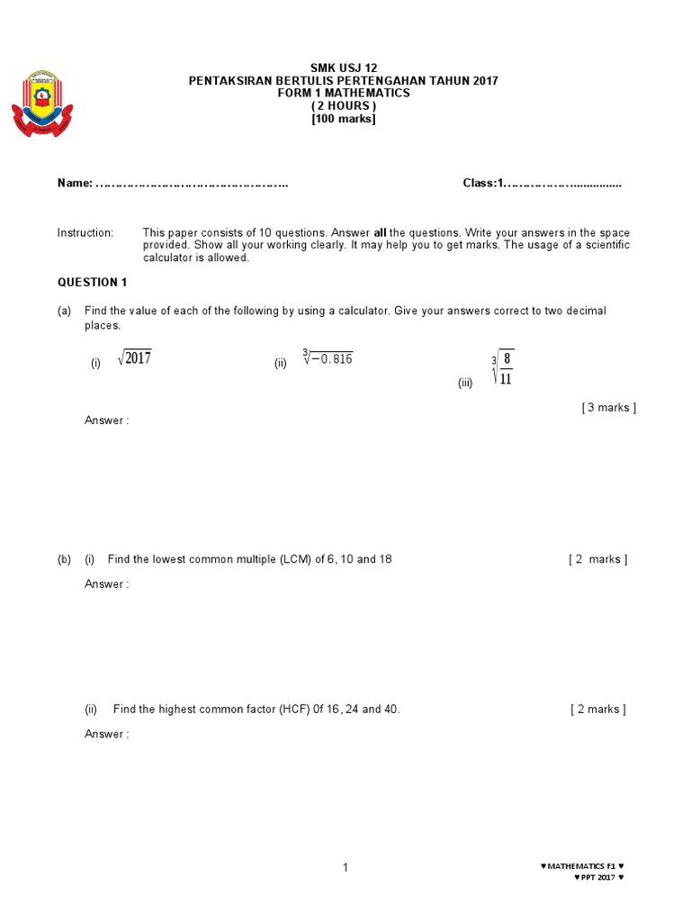 Math F1 Section B | Download Free PDF | Volume | Elementary Mathematics