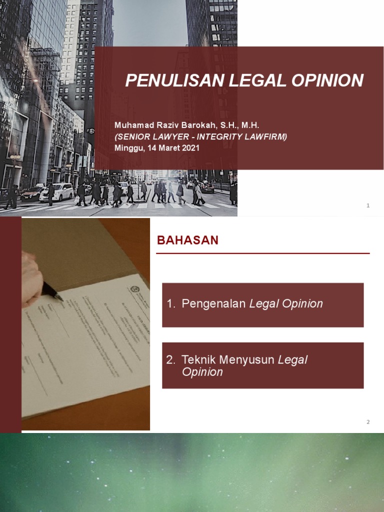 Panduan Menulis Legal Opinion | PDF | Hukum