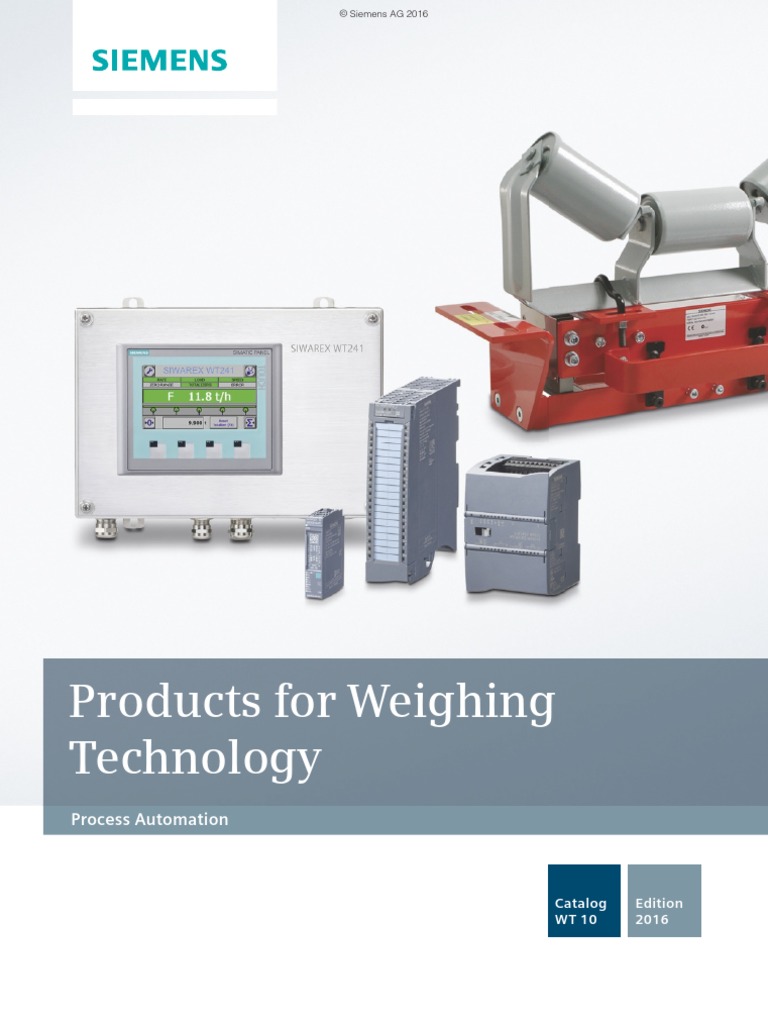 WT10 Siwarex Weighing Technology 2016 en | PDF | Automation | Flow Measurement