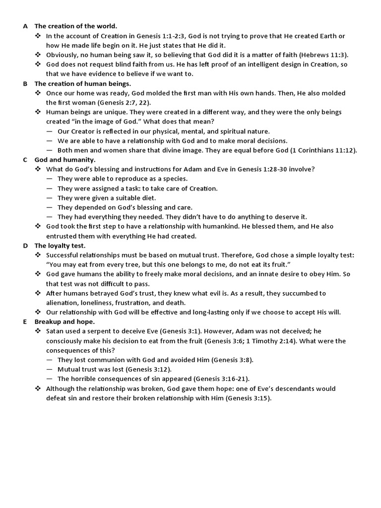 A The Creation of The World | PDF | Genesis Creation Narrative | Adam ...