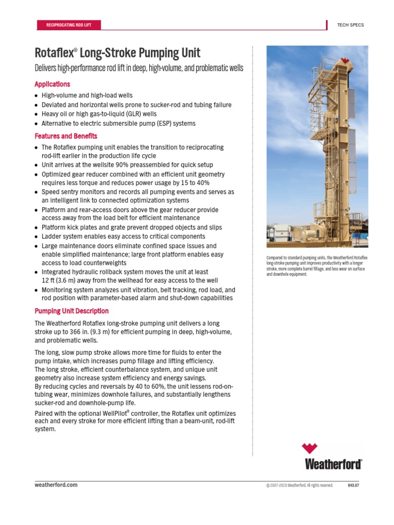 Rotaflex Long Stroke Pumping Unit | PDF | Pump | Mechanical Engineering