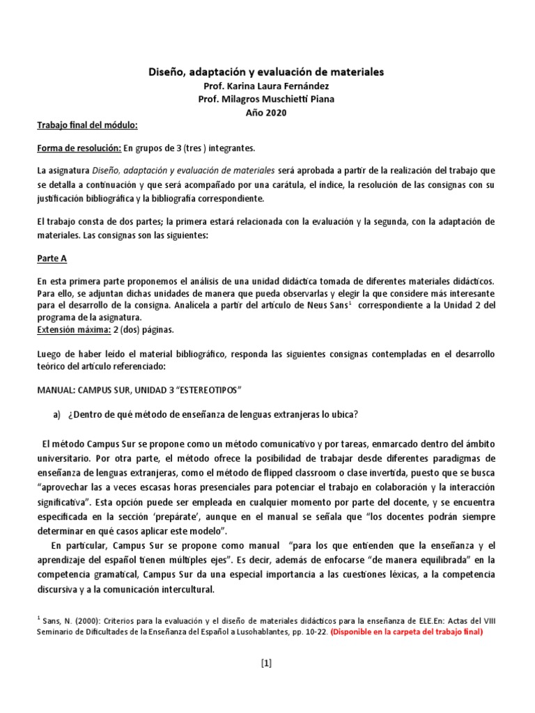 Trabajo Practico Final Deya 2020 | PDF | Verbo | Comunicación humana