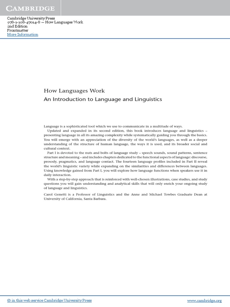 Genetti, Carol (2014) - How Language Work. An Introduction To Language ...