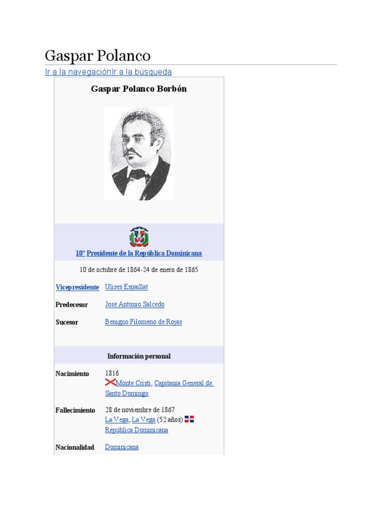 Gaspar Polanco: Héroe Restaurador | PDF | República Dominicana | Militar