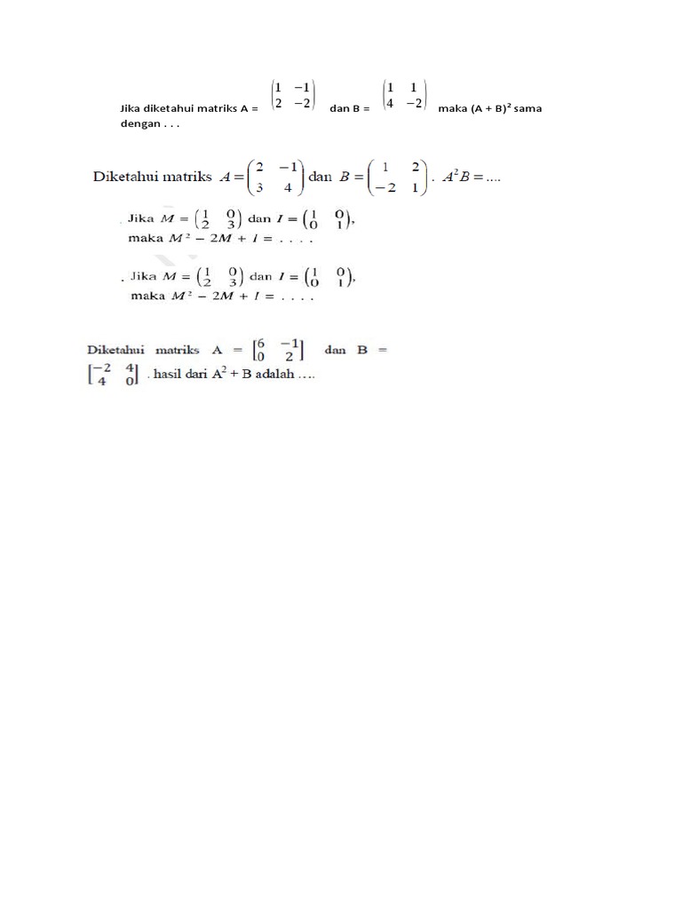 Matriks Latihan Pangkat | PDF