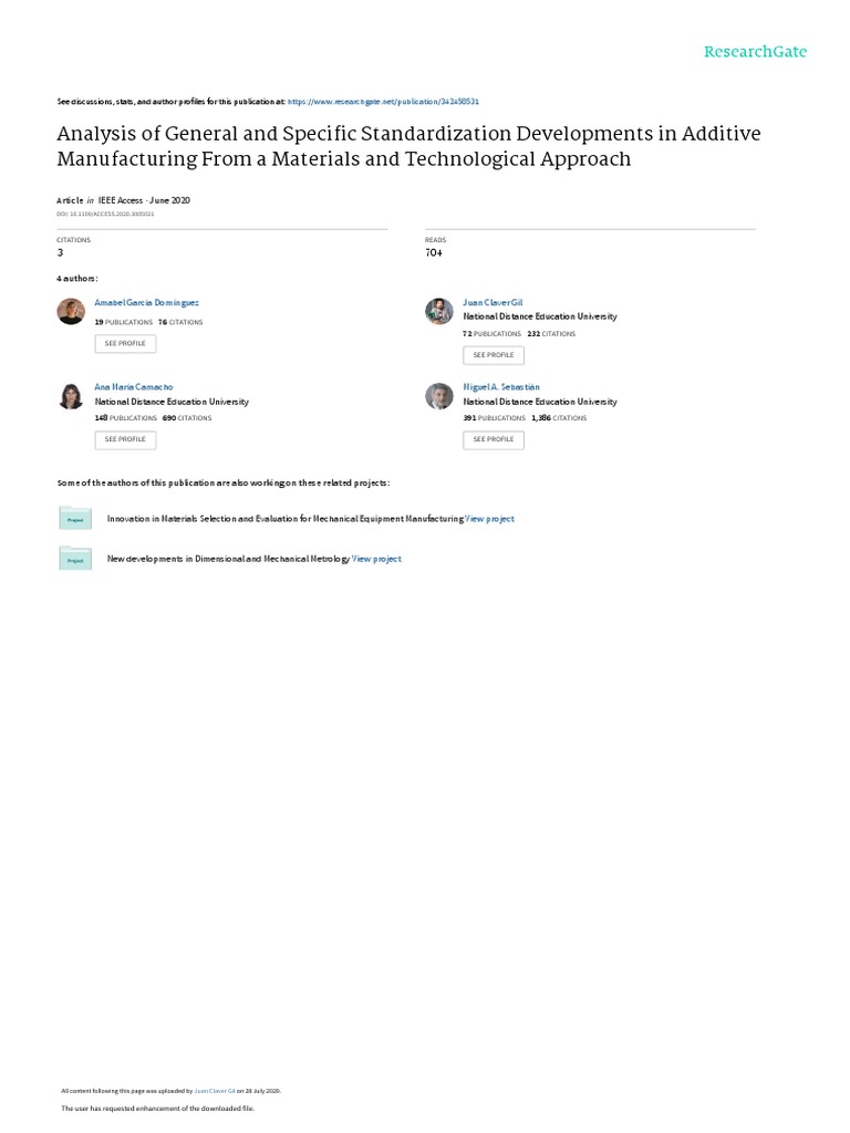 Analysis of General and Specific Standardization Developments in ...