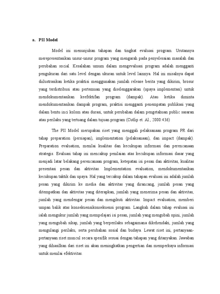 Model Evaluasi Program PII | PDF | Karier & Perkembangan