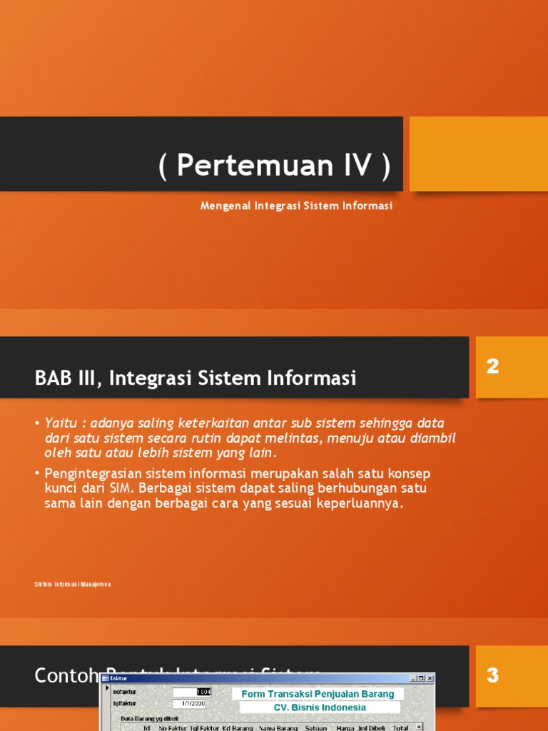 Pertemuan 4 Mengenal Integrasi Sistem | PDF