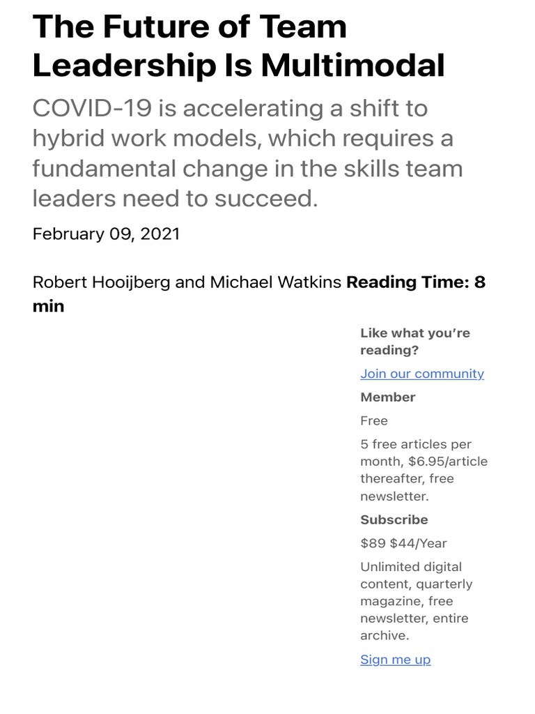 Future Leadership in Hybrid Teams | PDF | Collaboration | Leadership