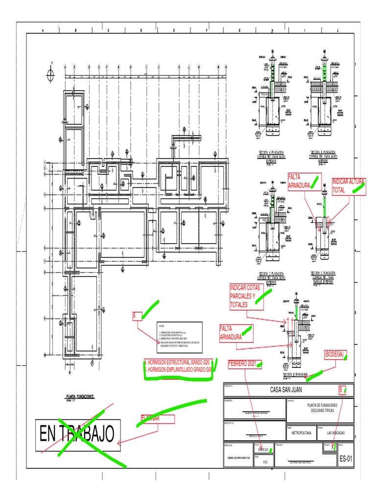 Plano ES-01 - Planta de Fundaciones | PDF | Science | Ingeniería