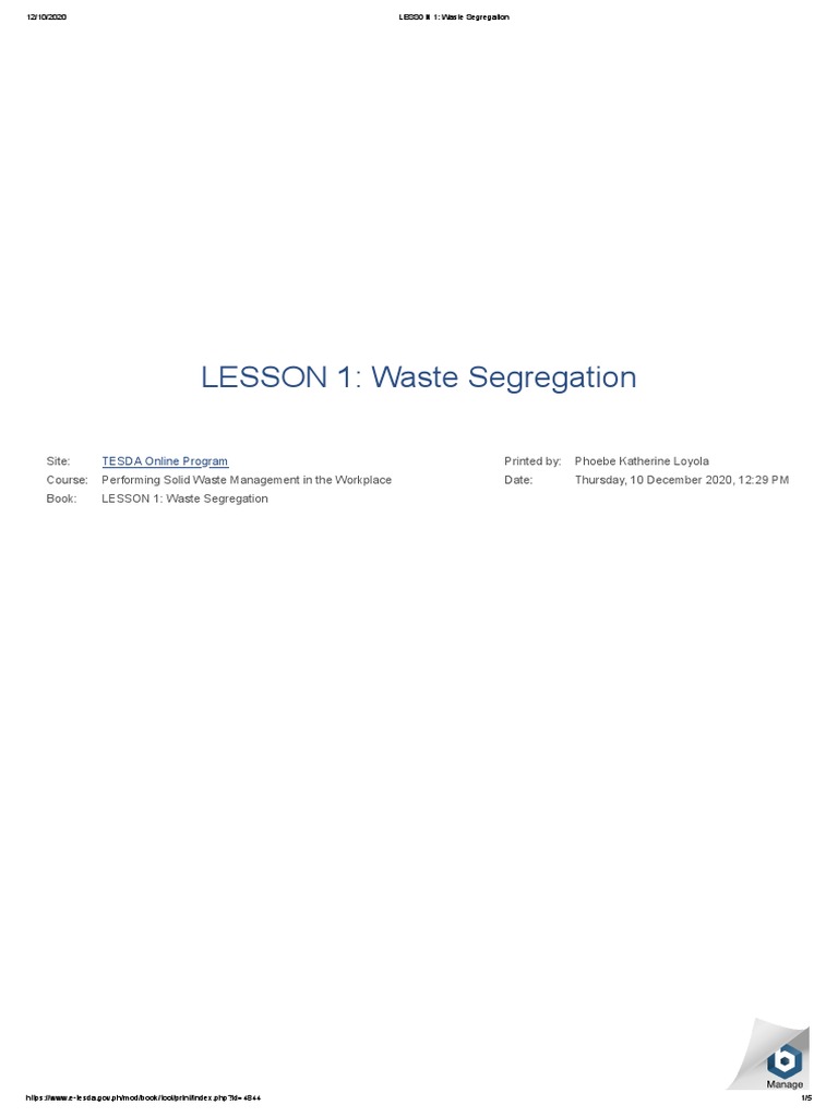 Source Segregation in Waste Management | PDF | Waste Management | Waste