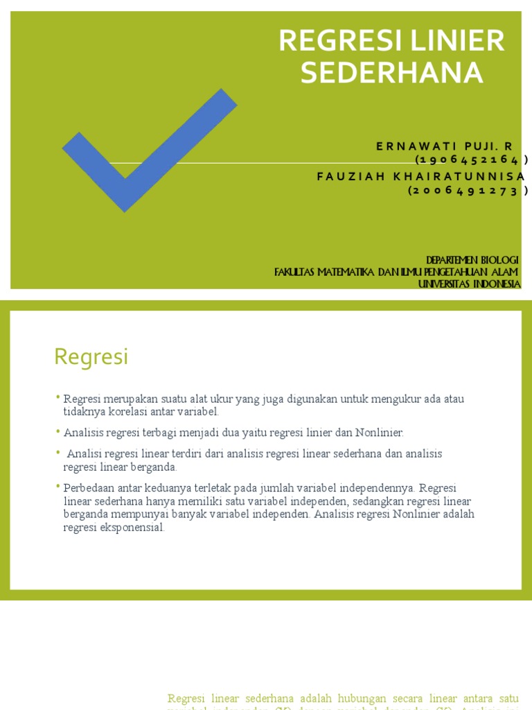 Panduan Regresi Linier Sederhana | PDF