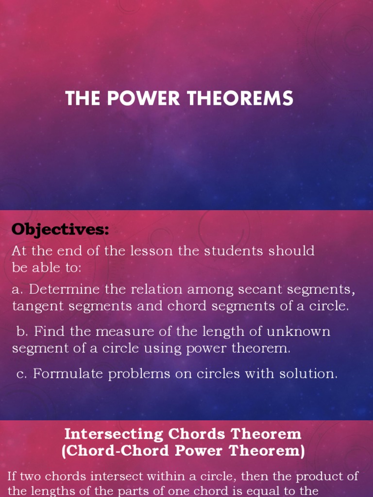 The Power Theorems PDF | PDF | Trigonometric Functions | Circle