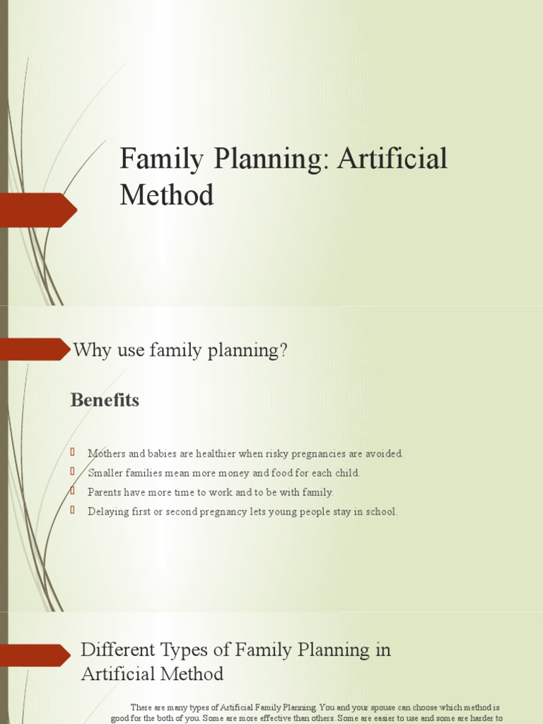 Family Planning: Artificial Method | PDF | Birth Control | Combined ...