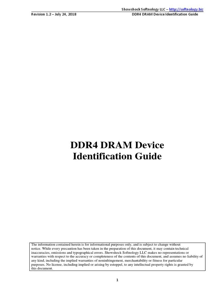 DDR4 DRAM Identification Guide - Rev.1.2 | PDF | Computer Data Storage ...