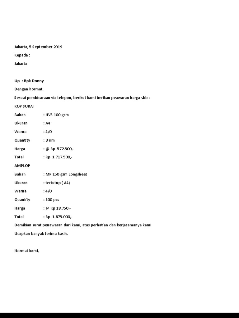Penawaran Bosnet | PDF