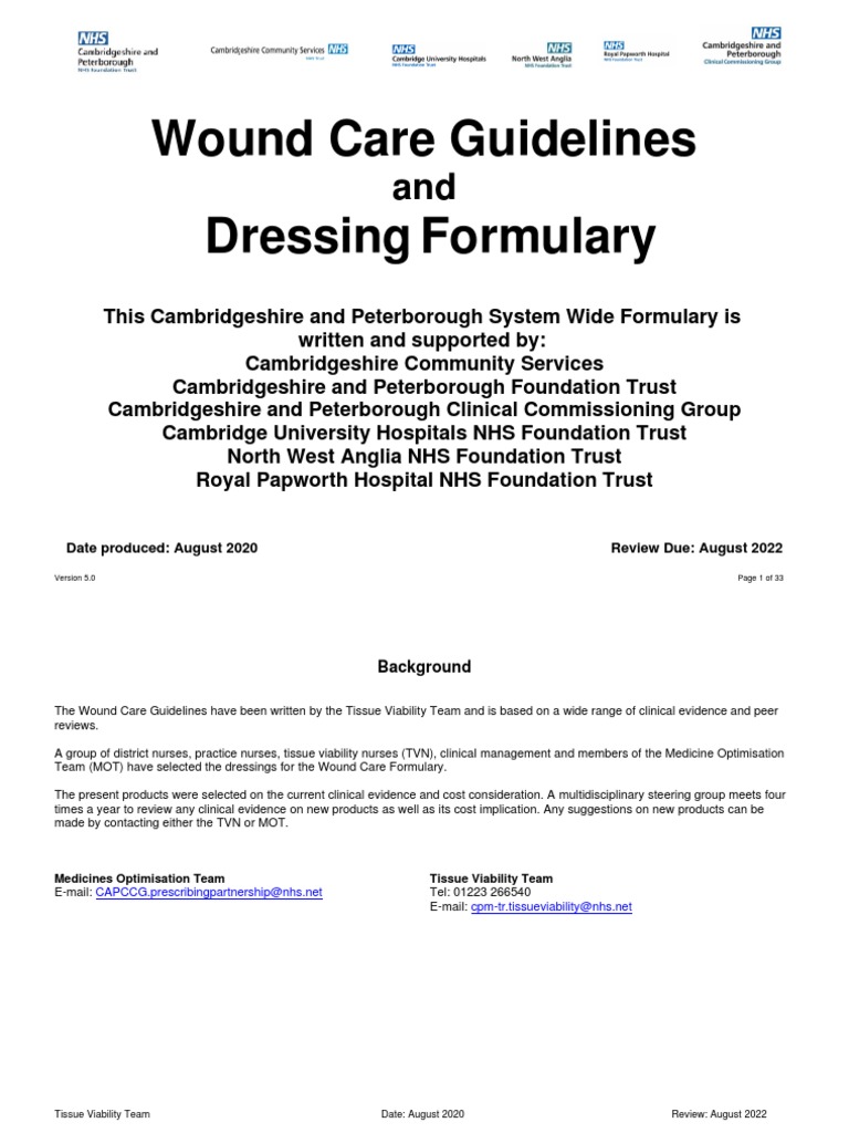 Wound Care Formulary Guidelines - August 2020 FINAL | PDF | Wound ...