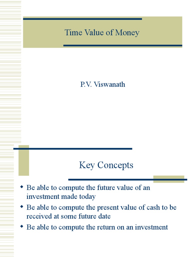 Time Value of Money: P.V. Viswanath | Download Free PDF | Present Value | Discounting