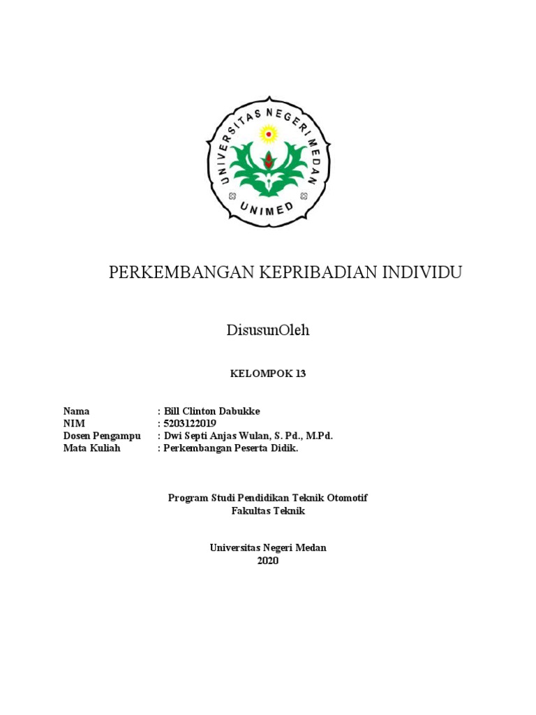 Makalah Perkembangan Kepribadian Individu - Kelompok 13 | PDF
