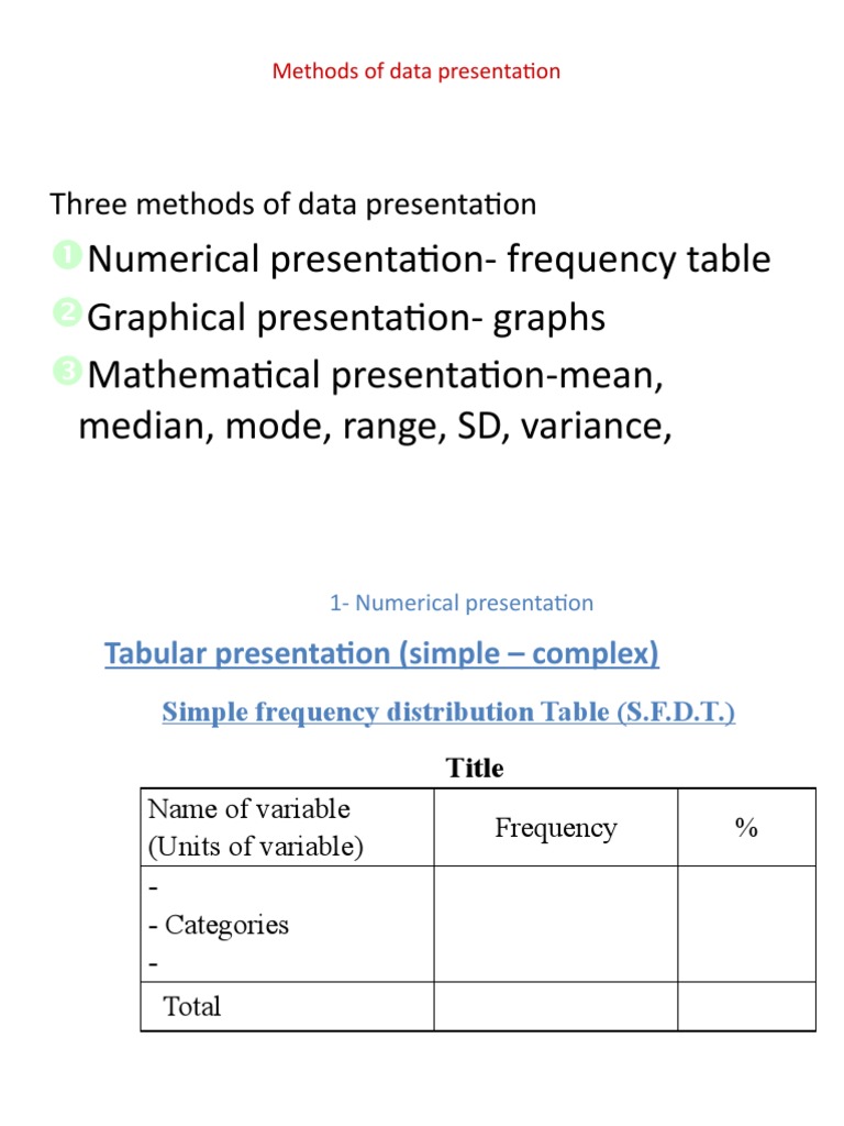 4 Methods of Data Organizing and Presentation | PDF | Probability ...