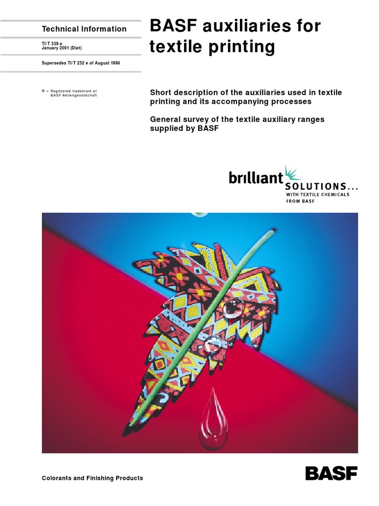 BASF Auxiliaries For Textile Printing | PDF | Dye | Textiles