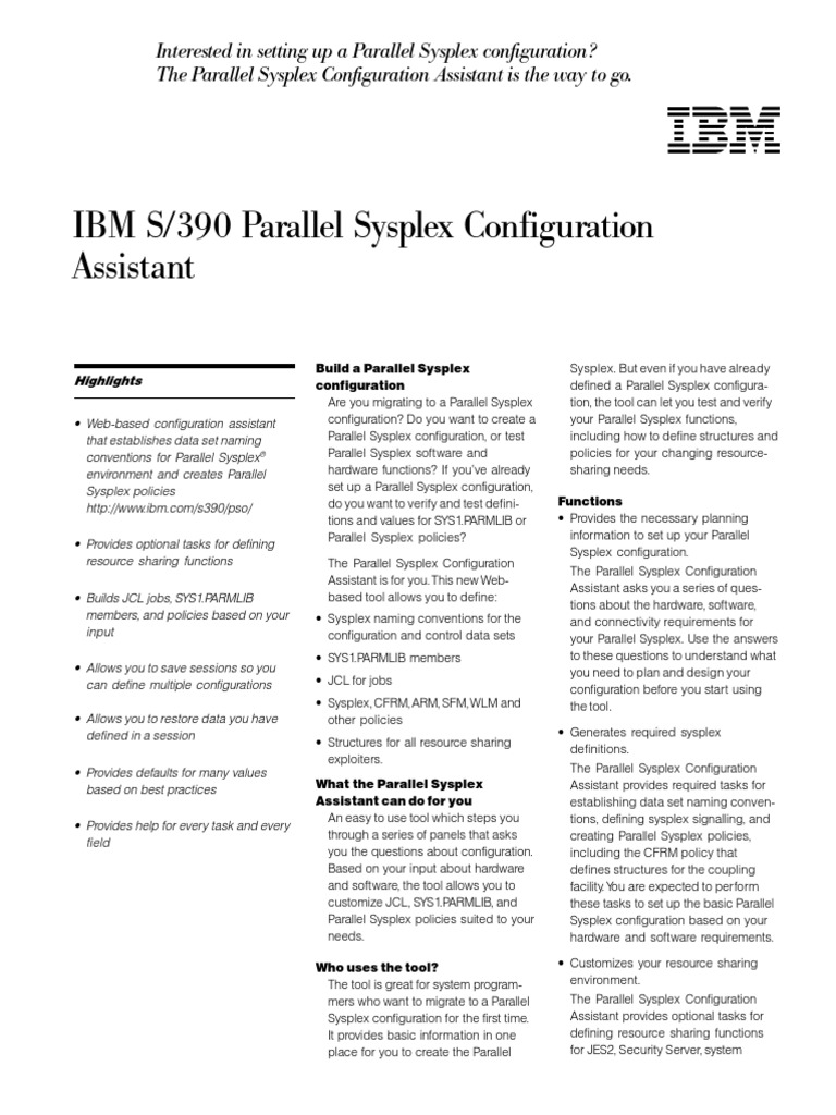 S390 Parallel Sysplex Configuration Assistant | PDF | Http Cookie ...