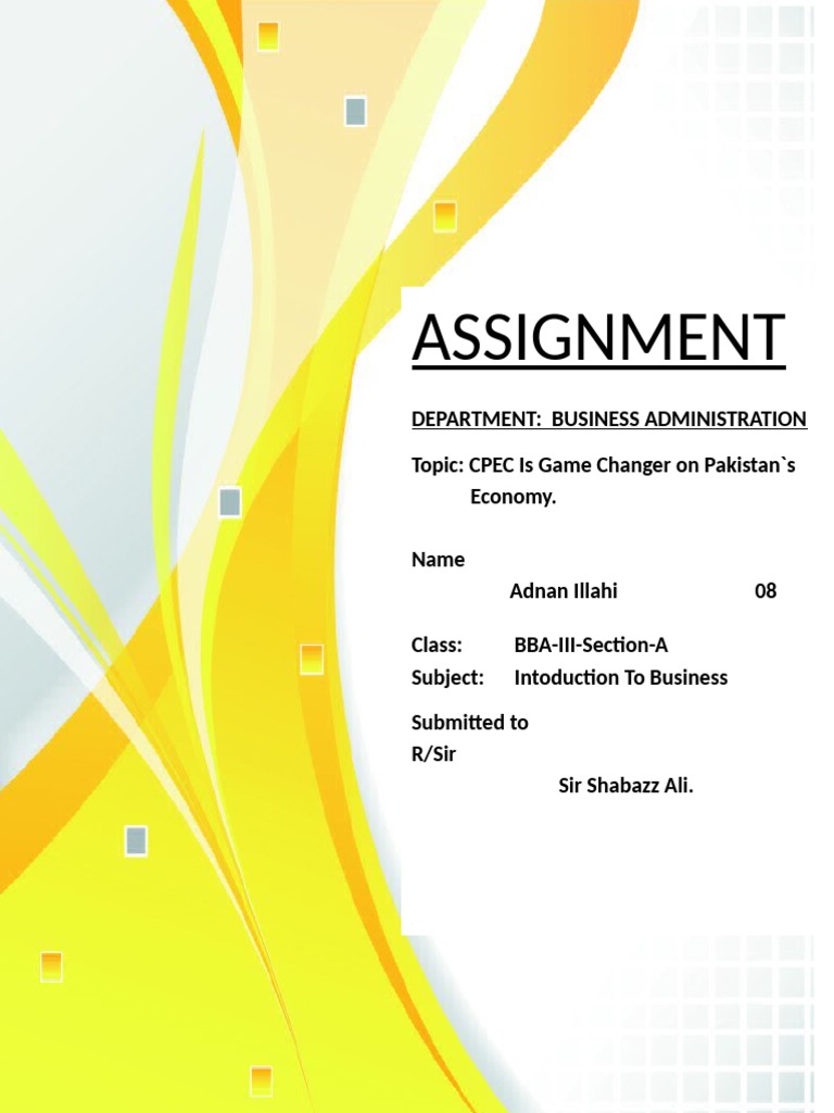 Cpec Assignment Pdf Pakistan China