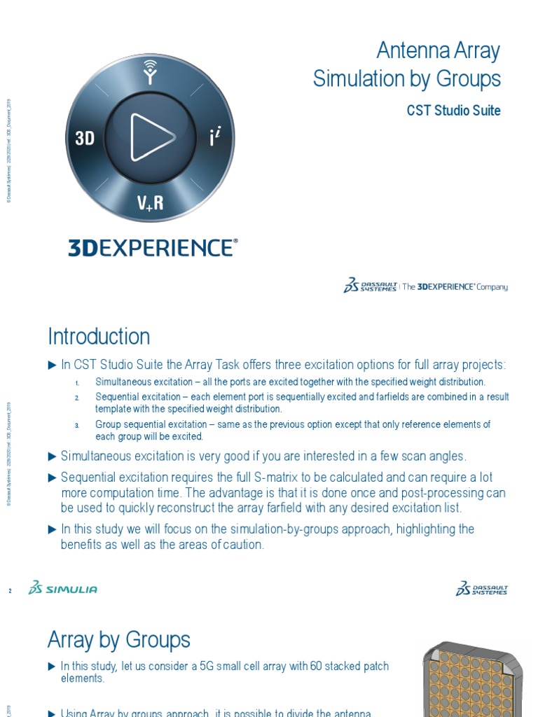Antenna Array Simulation by Groups: CST Studio Suite | PDF ...