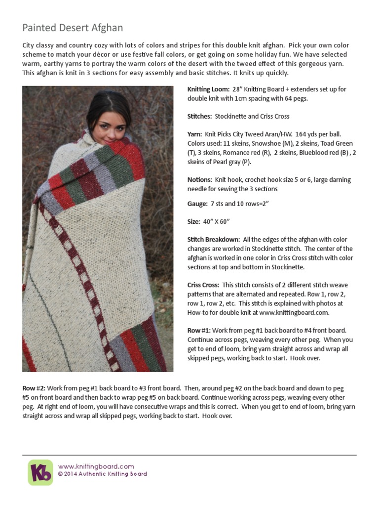 Painted Desert Afghan: © 2014 Authentic Knitting Board | PDF | Knitting ...