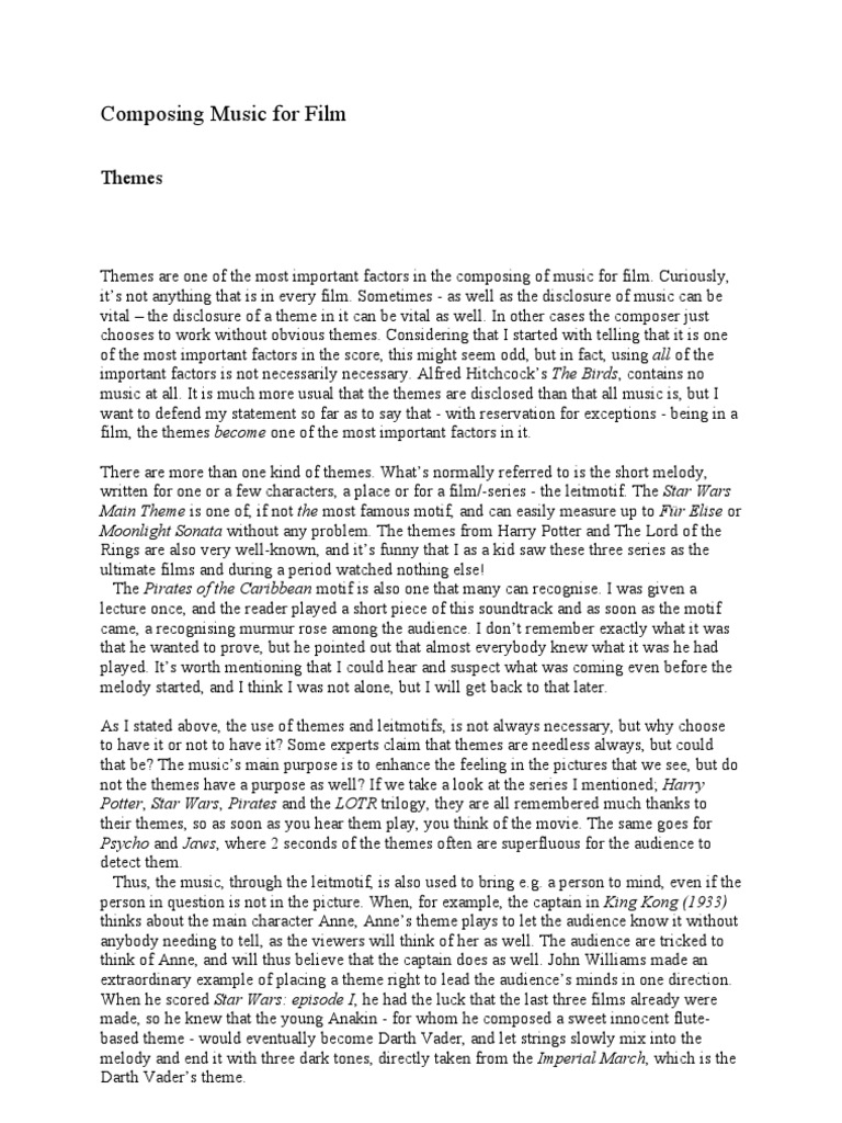 Composing Music For Film | PDF | Film Score | Entertainment