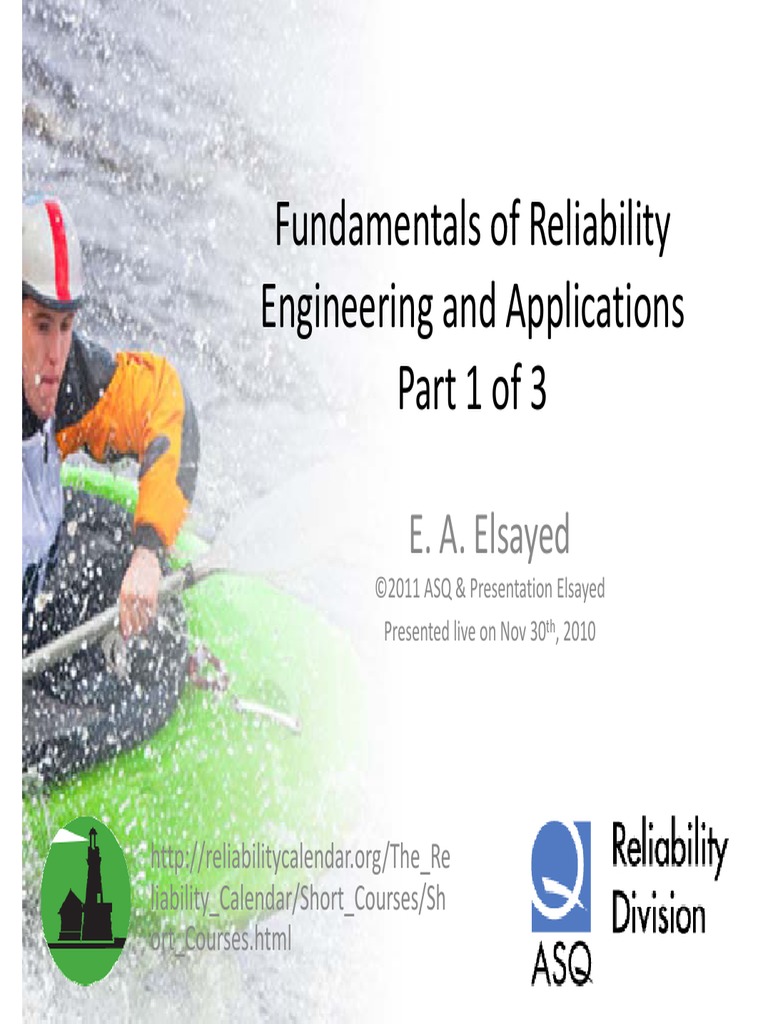 Fundamentals of Reliability Fundamentals of Reliability Engineering and ...