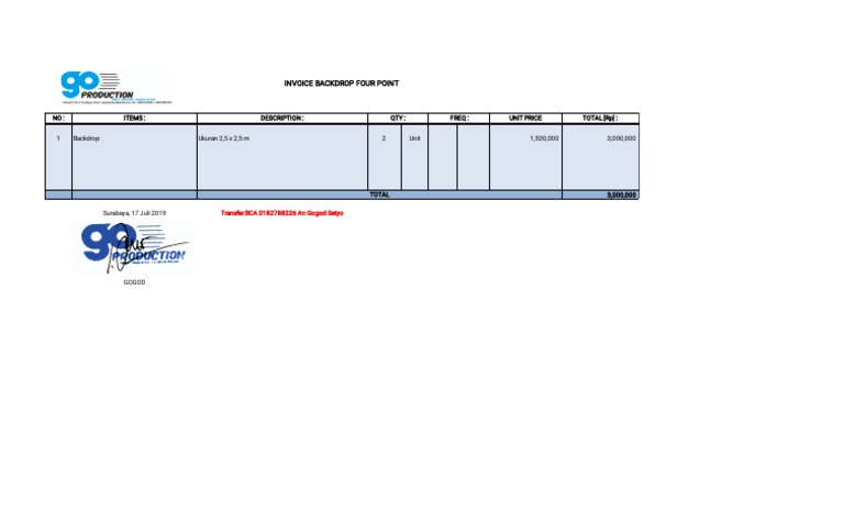 Invoice Backdrop Four Point | PDF
