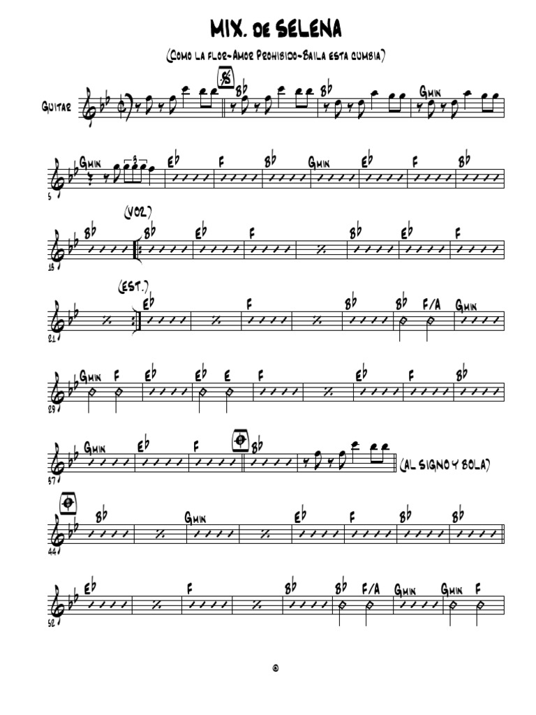 MIX. DE SELENA - Guitar | PDF