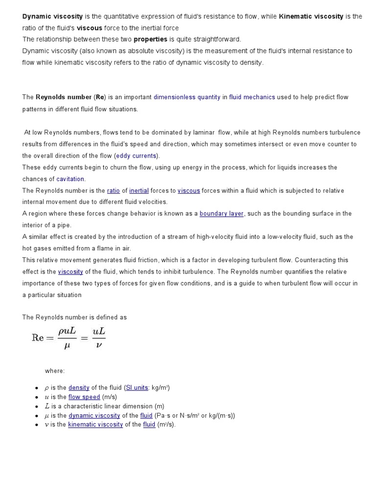 Dimensionless Quantity Fluid Mechanics | PDF | Reynolds Number | Turbulence