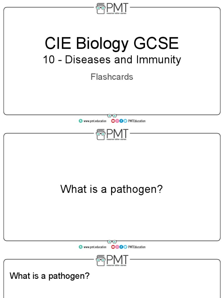 Flashcards - Topic 10 Diseases and Immunity - CIE Biology IGCSE | PDF ...