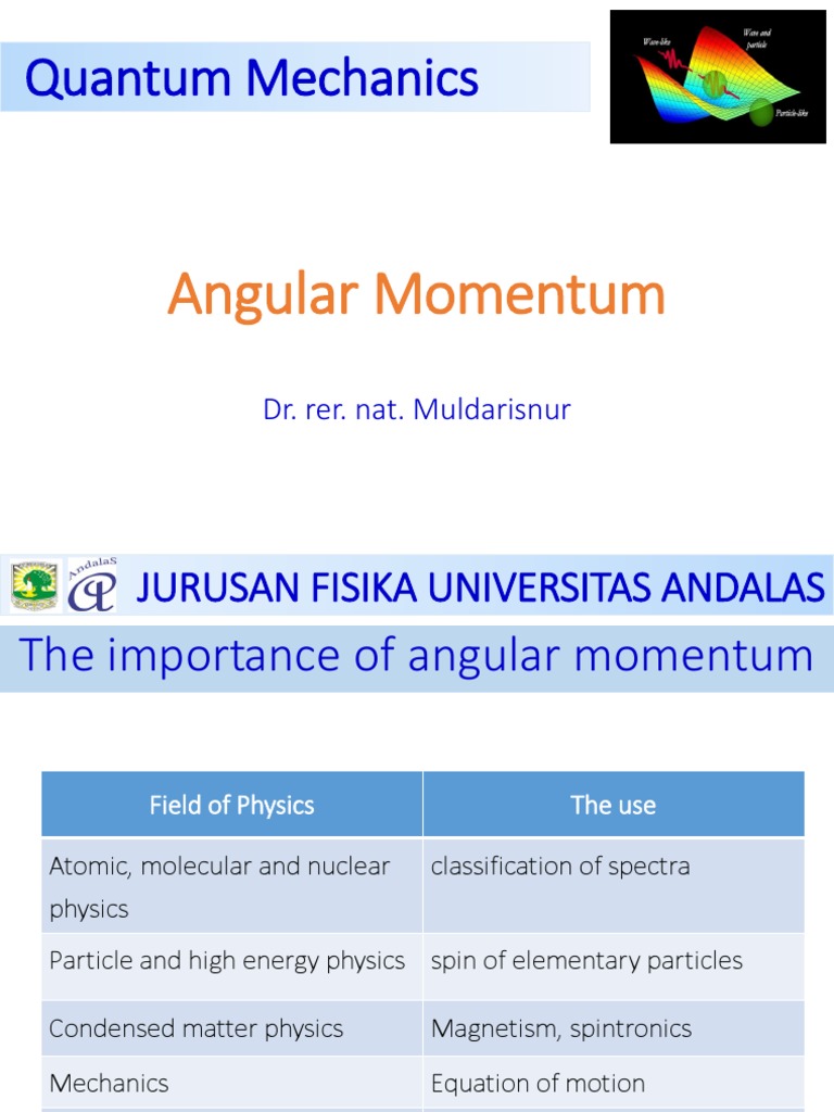 Angular Momentum | PDF | Atomic Orbital | Spin (Physics)