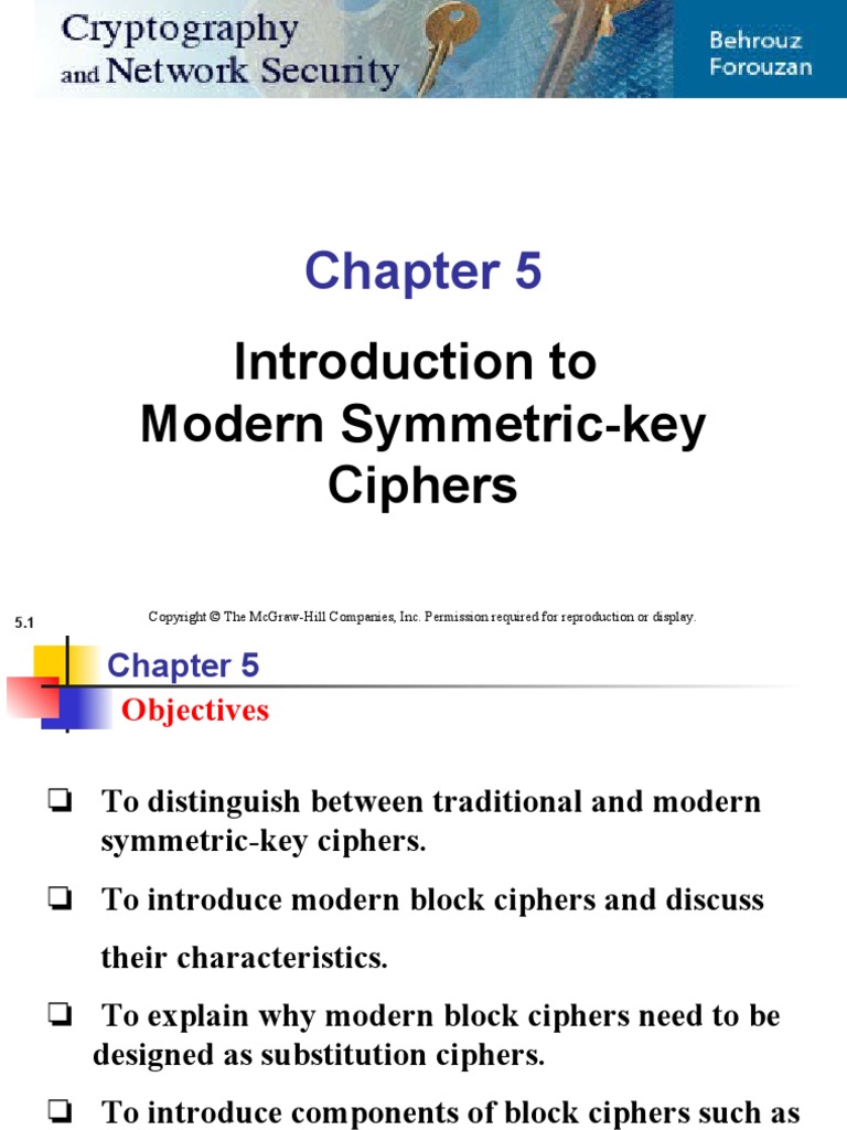 Chapter 5 Introduction To Modern Symmetric-Key Ciphers | PDF | Cipher ...