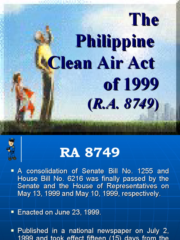 The Philippine Clean Air Act of 1999 | PDF | Air Pollution | Particulates