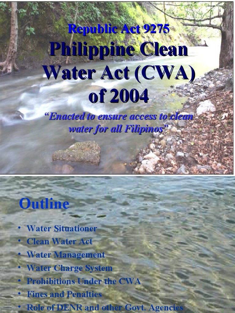 Philippine Clean Water Act Overview | PDF | Wastewater | Water Pollution
