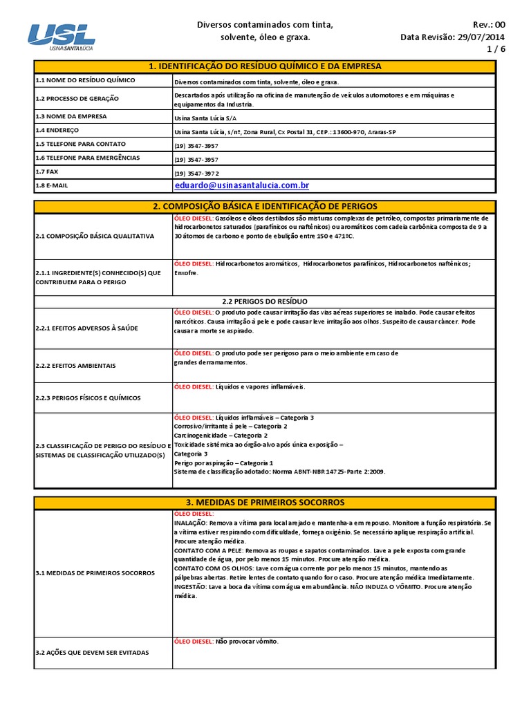 Modelo FDSR Oleo Diesel | PDF | Diesel | Solvente