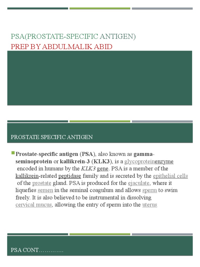 PSA (Prostate Specific Antigen) | PDF | Prostate Specific Antigen | Medical Specialties