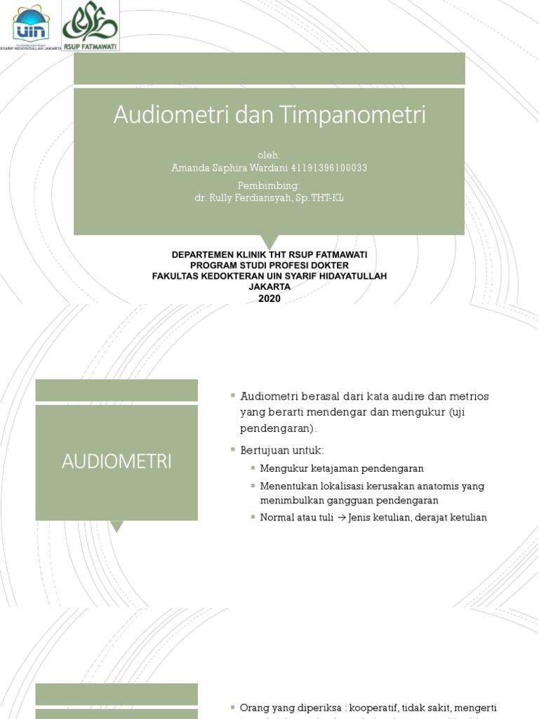 Audiometri & Timpanometri - Amanda | PDF