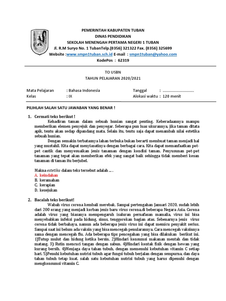 Bahasa Indonesia Kls 9 | PDF