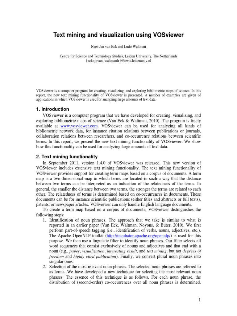 Text Mining and Visualization Using Vosviewer | PDF | Noun ...