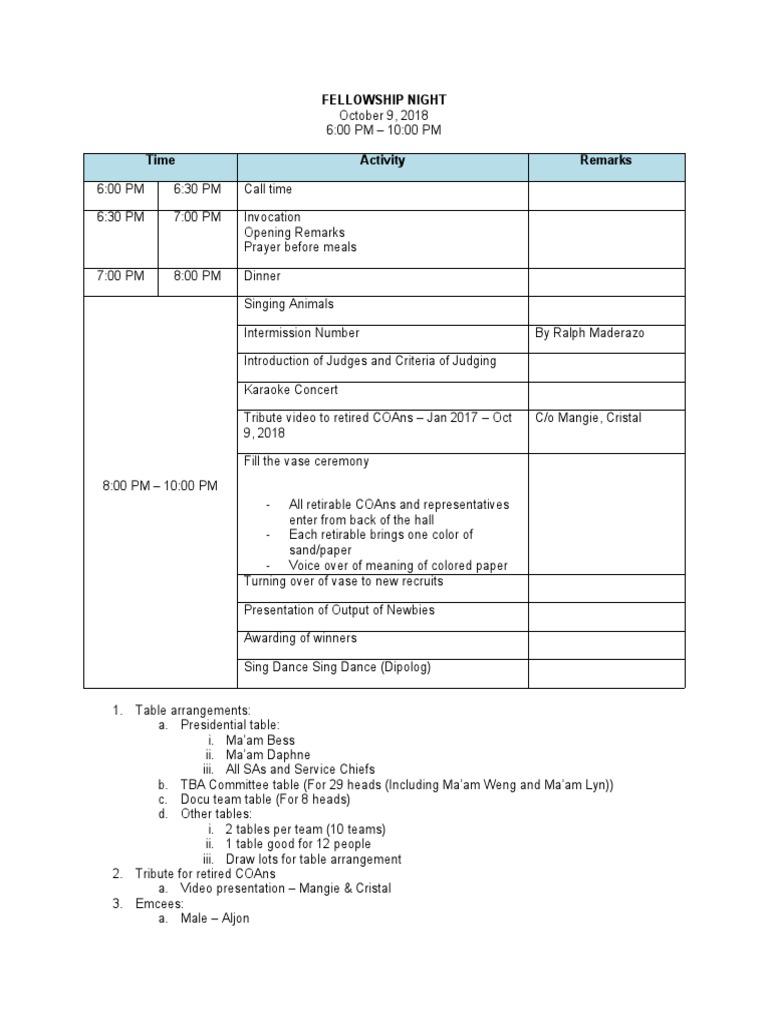 2 Fellowship Night Program V3 | PDF